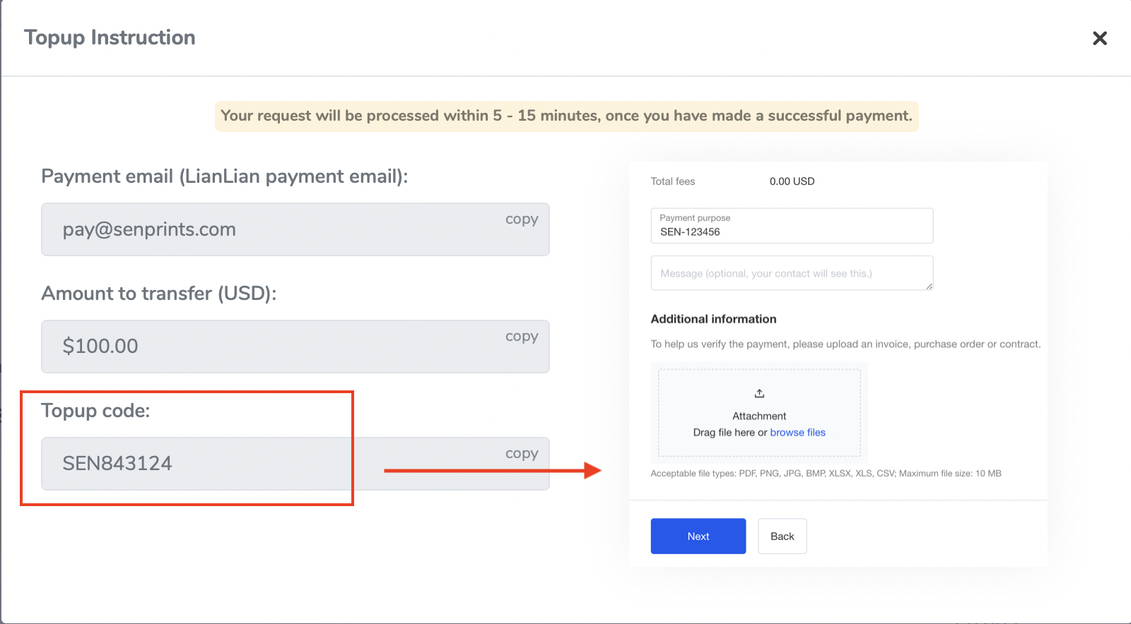 Hướng dẫn Topup & Payout - Print On Demand Service