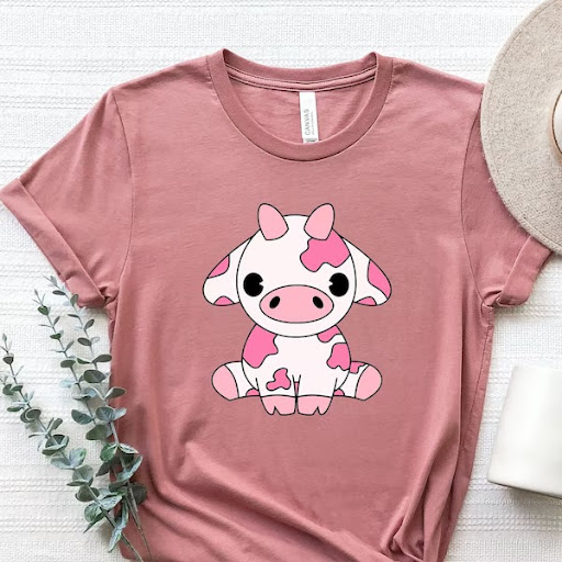 Embracing with Strawberry Cow T Shirt Roblox - Print On Demand Service