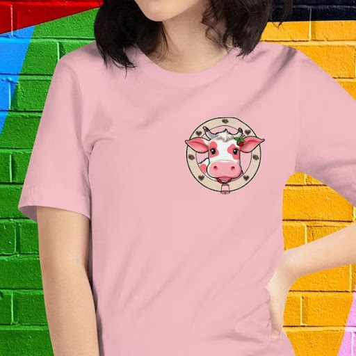 Embracing with Strawberry Cow T Shirt Roblox - Print On Demand Service